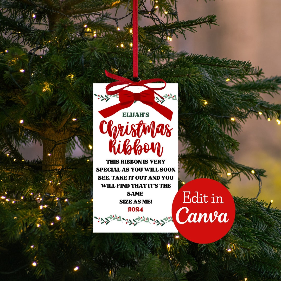 Editable Ribbon Tag,same Size as Me,ribbon Ornament, Height Ornament ...