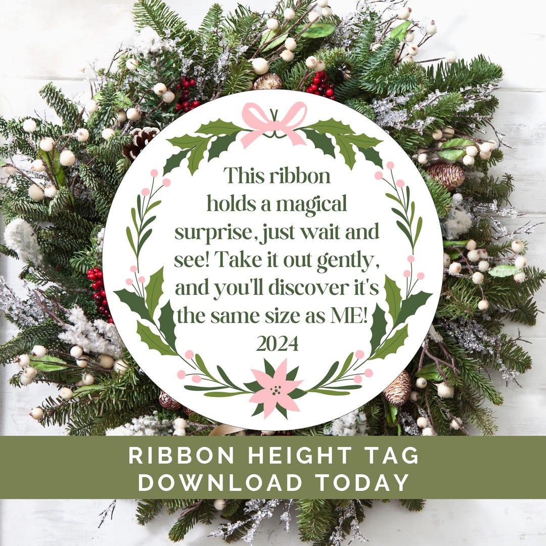Same Size as Me, Ribbon Ornament Tag,height Ornament Tag, Take It ...