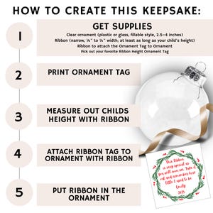 Editable Christmas Ornament Tag: Ribbon Height Keepsake (canva Template ...