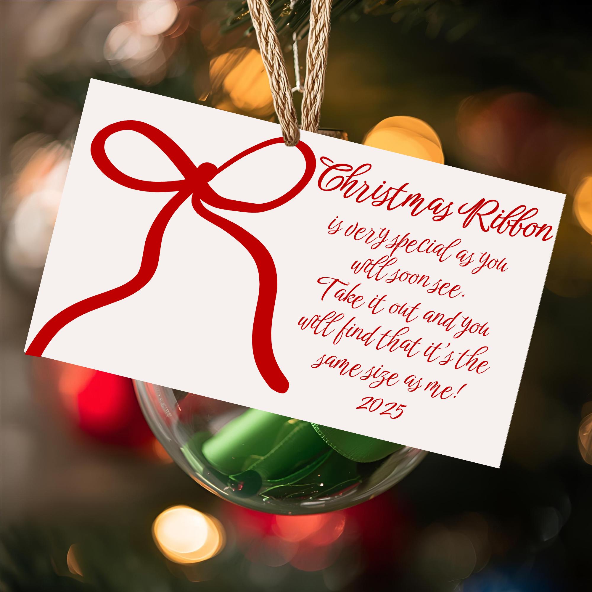 Editable Christmas Ornament Tag: Ribbon Height Keepsake (canva Template ...