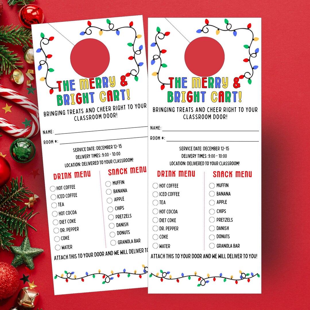 Teacher Appreciation Door Hanger: Editable Room Service Template ...