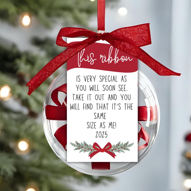 Height Keepsake Ornament Tag: Ribbon Growth Chart (digital Download) - Etsy