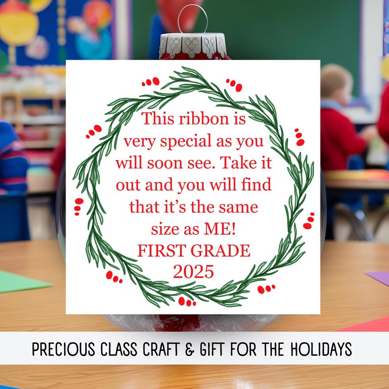 Editable Ribbon Height Christmas Ornament Tag (canva Template) - Etsy