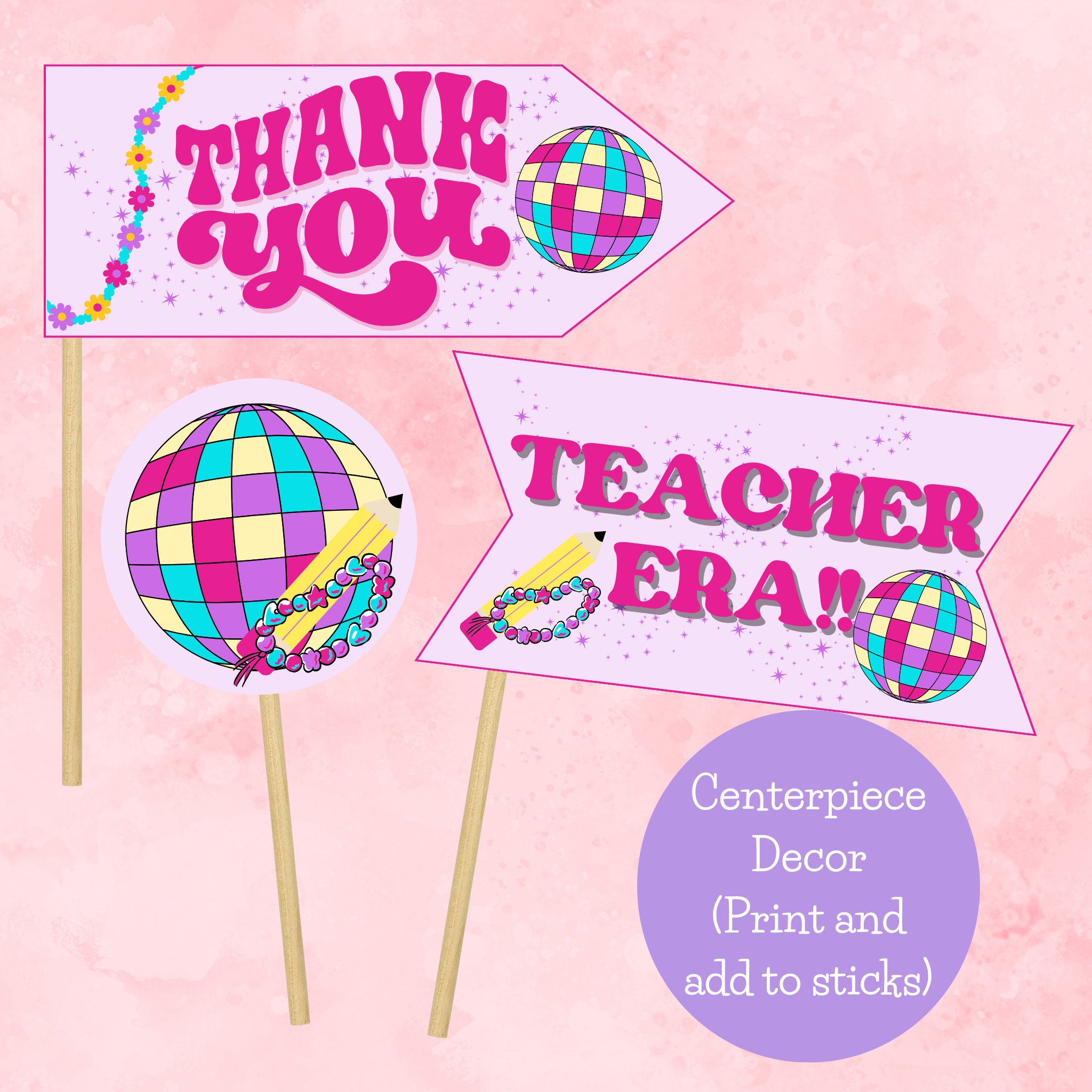 Teacher Appreciation Digital Bundle: Signs, Banner, Gift Tags (digital ...