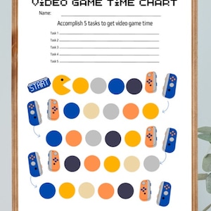 Video Game Time, Screen Time Chart, Sticker Chart,printable, Chore ...