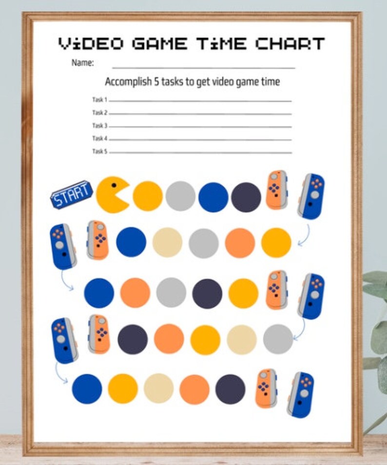 Video Game Time, Screen Time Chart, Sticker Chart,printable, Chore ...