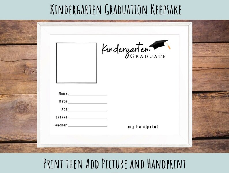Kindergarten Graduation Keepsake Printable, Graduation Keepsake ...