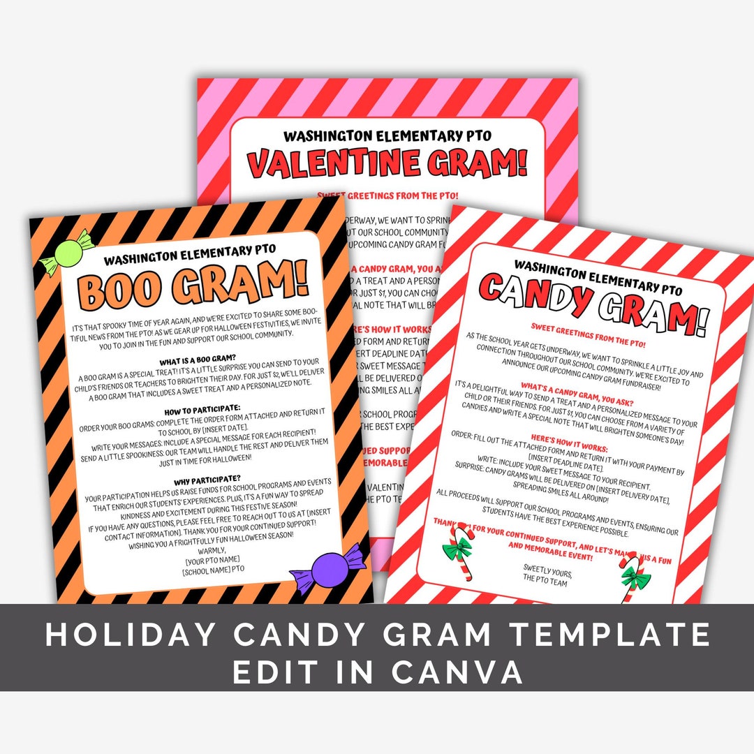 Candy Gram Bundle: Editable Canva Templates (digital Download) - Etsy