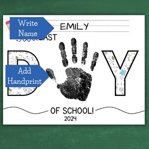 First and Last Day Handprint Art: School Keepsake (digital Download) - Etsy