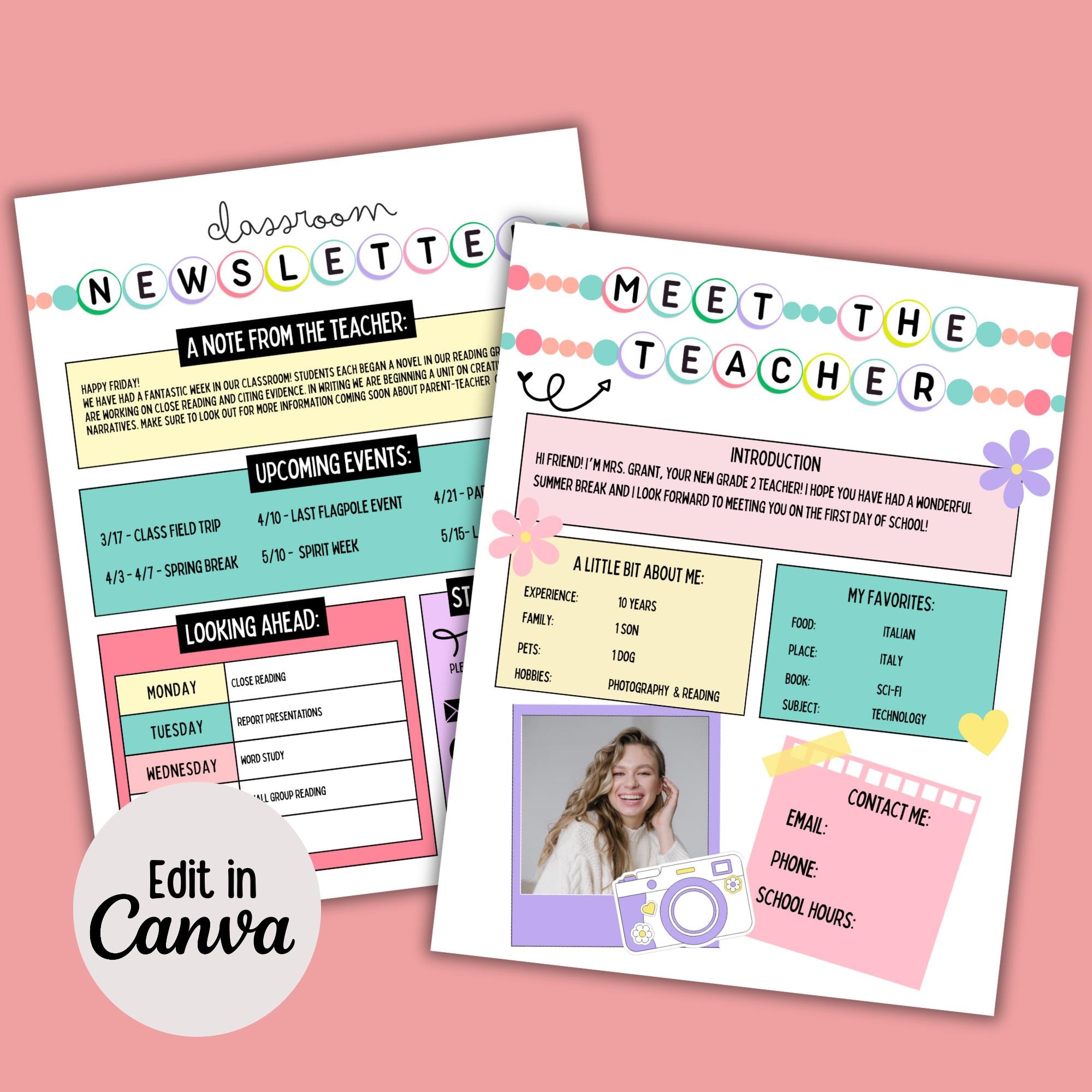 Editable Meet the Teacher Template Bundle: Canva Open House (digital ...