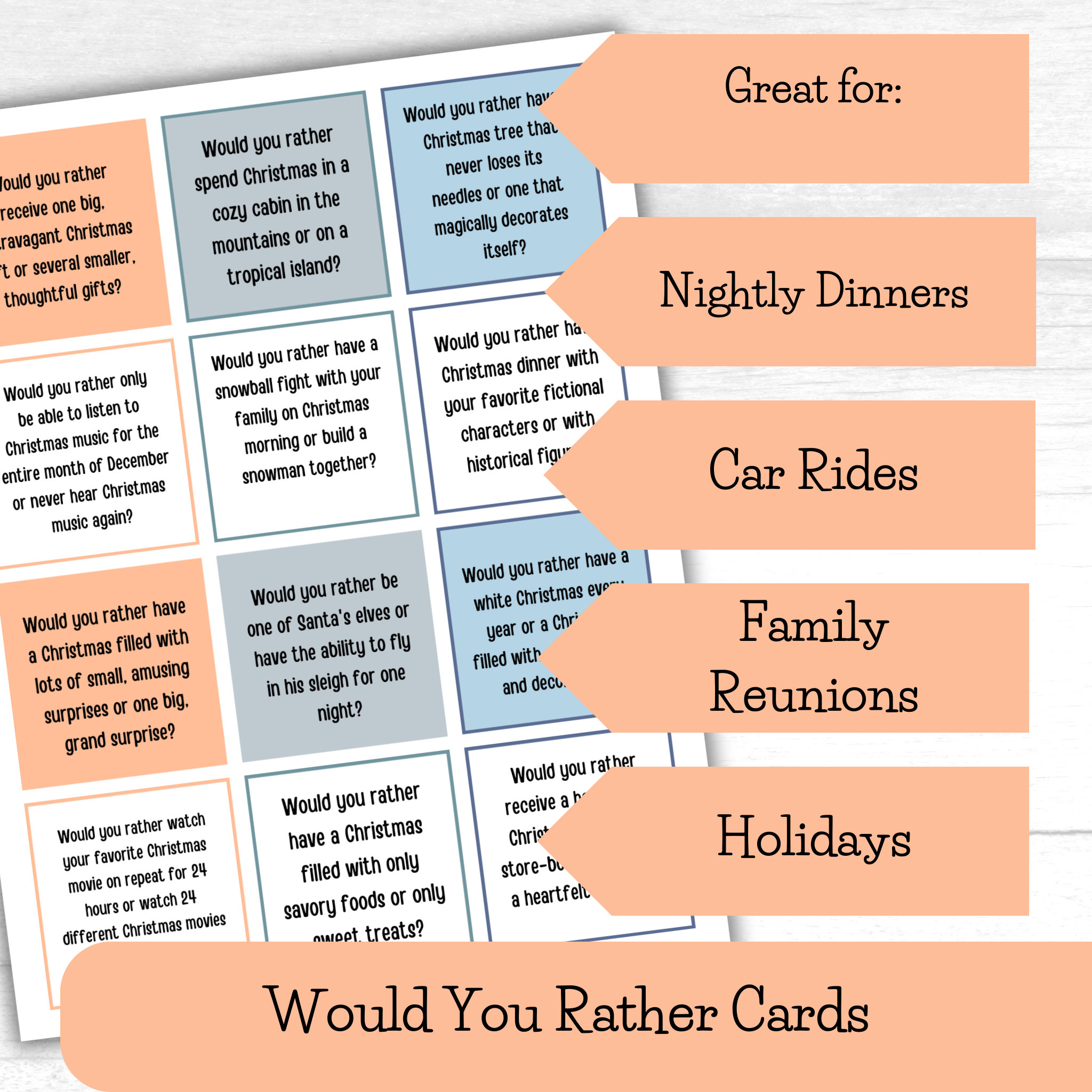 Family Conversation Starter Cards: 250+ Editable Questions (digital ...