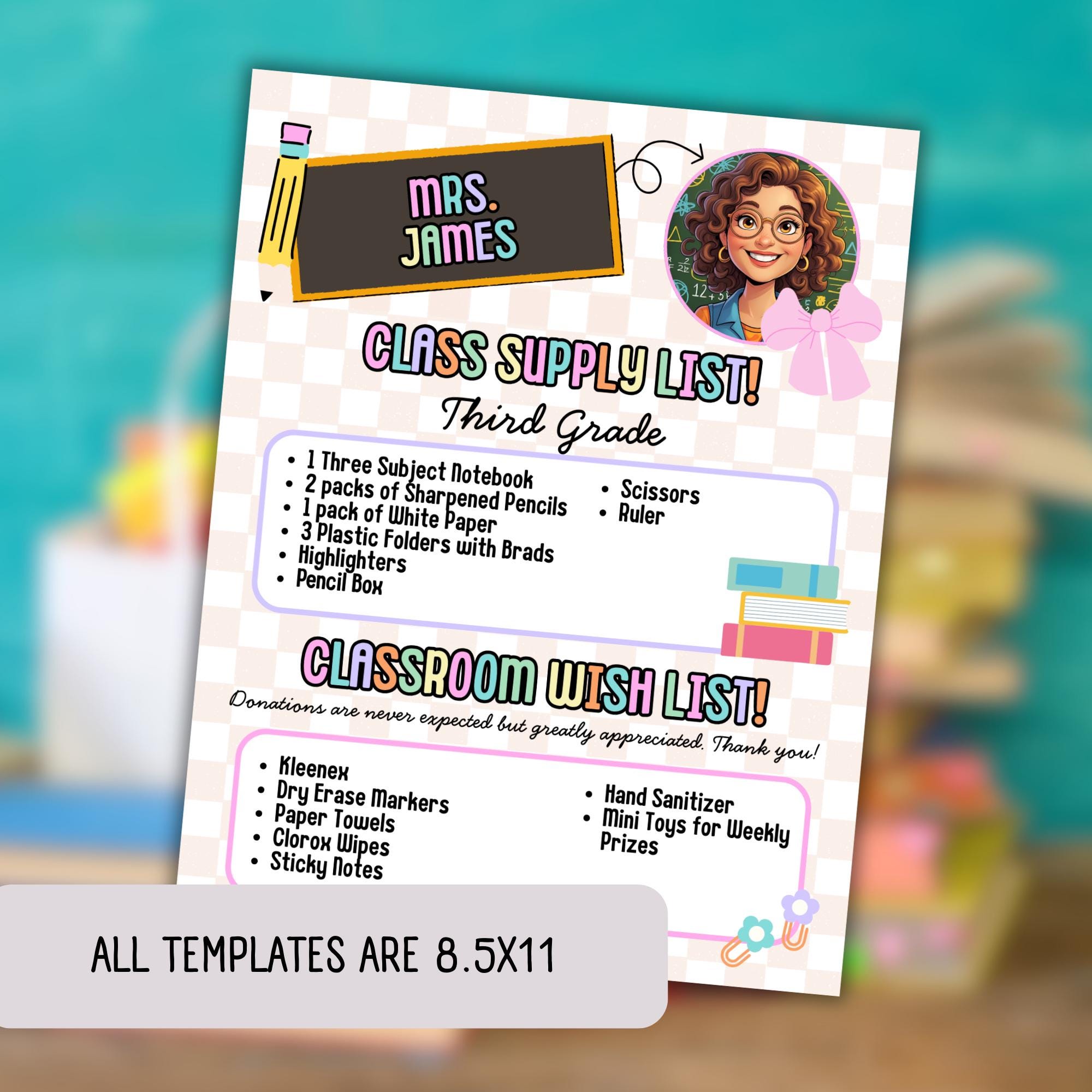 Editable Teacher Supply List Template: Classroom Wish List (canva PDF ...