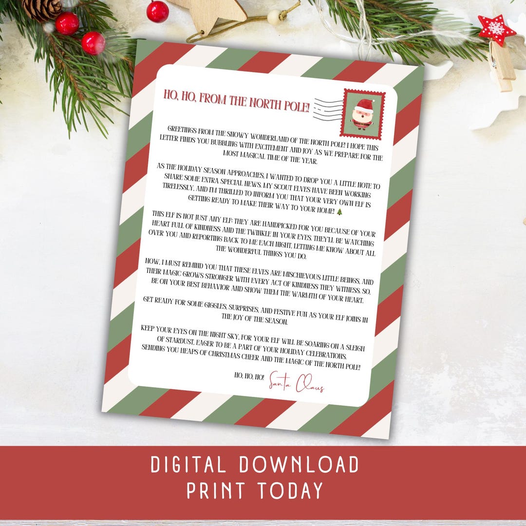 Elf Coming Soon Letter From Santa, Elf Letter, Coming Soon Elf, Letter ...