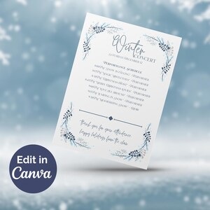 Winter Concert Program Template: Editable Canva Flyer (digital Download ...