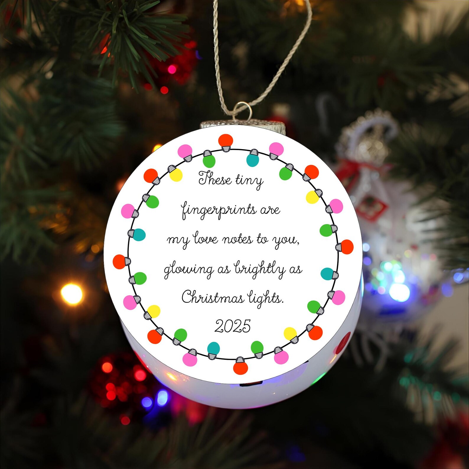 Fingerprint Christmas Ornament Tag: Kids Class Craft (digital Download ...