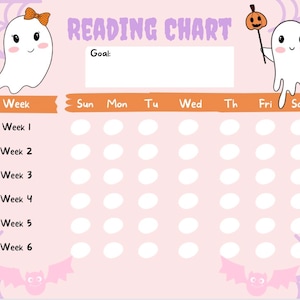 Halloween Reading Reading Chart Reading Tracker Reading - Etsy