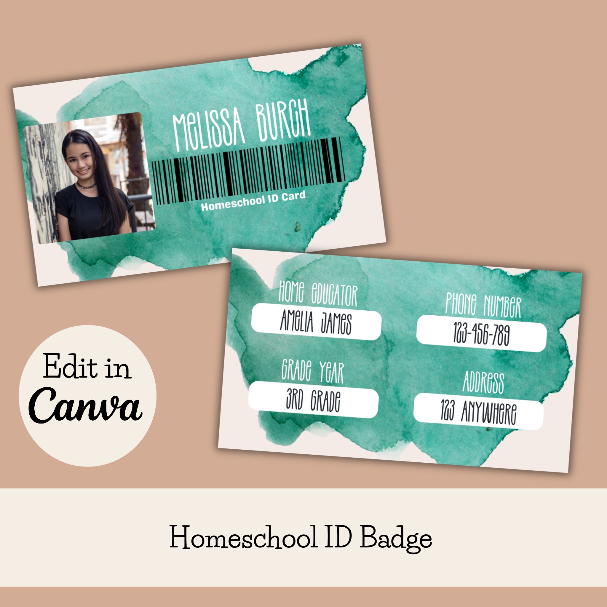 Homeschool Id, Id Badge, Id Card Template, Id Badge Template, Teacher ...