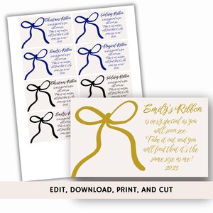 Editable Christmas Ornament Tag: Ribbon Height Keepsake (canva Template ...
