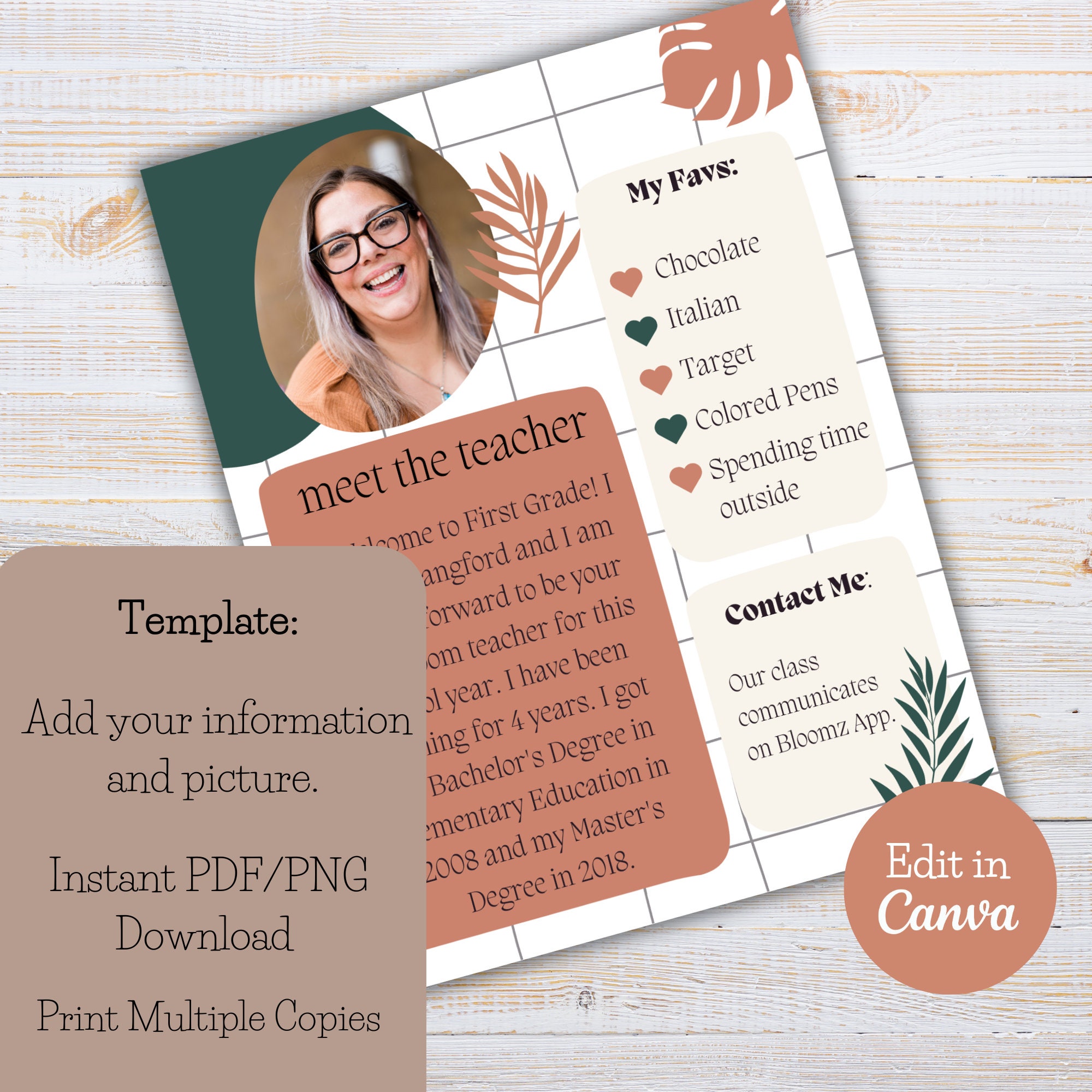 Meet the Teacher, Back to School Teacher Flyer, Editable Teacher ...