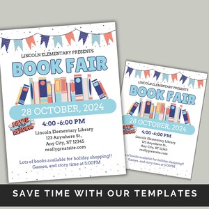 Editable School Book Fair Flyer: Canva Invitation (digital Download) - Etsy
