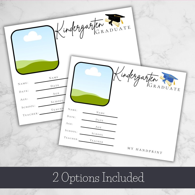 Editable Kindergarten Graduation Handprint Keepsake (digital Download ...