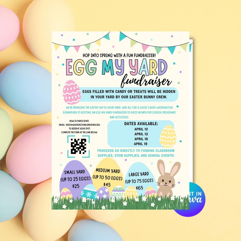 Easter Egg My Yard Flyer: Church, PTO Fundraiser (canva Template) - Etsy