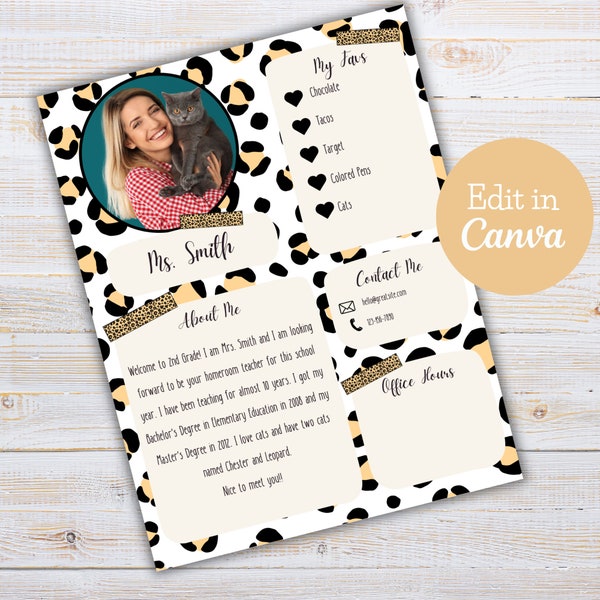 Meet the Teacher Template - Etsy