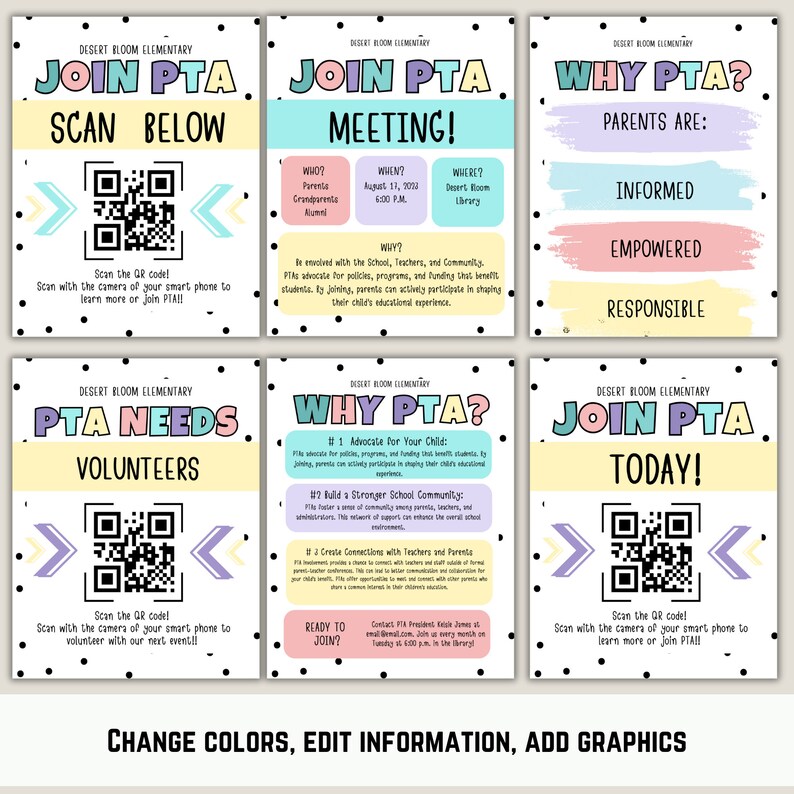 PTA Bundle,monthly Newsletter,pta Meeting Flyer,pta Membership Form ...
