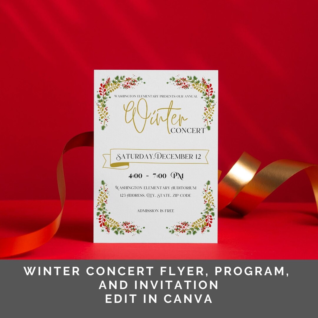 Editable Winter Concert Flyer, Program, Invitation (canva Template) - Etsy