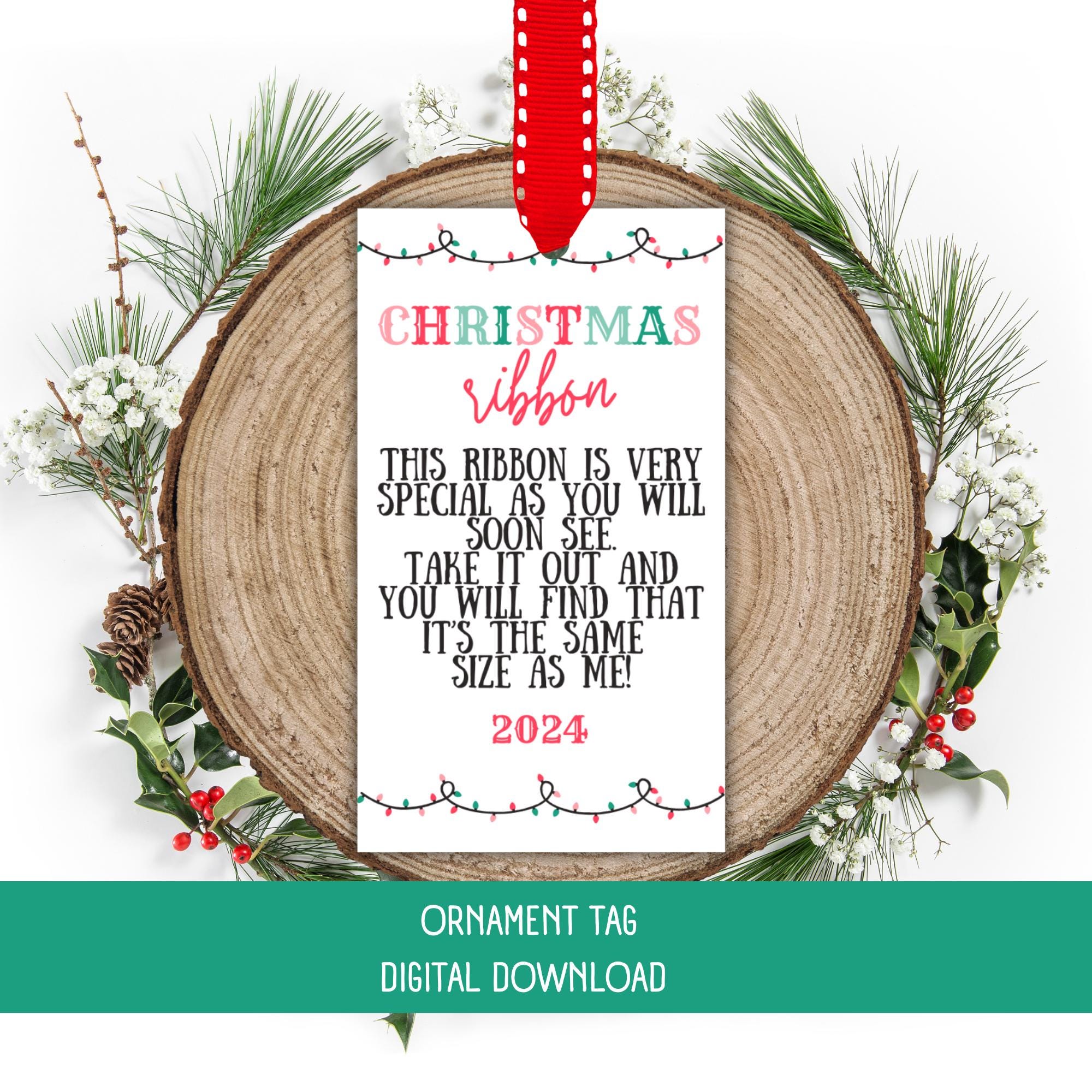Editable Ribbon Tag, Same Size as Me, Ribbon Ornament, Height Ornament ...