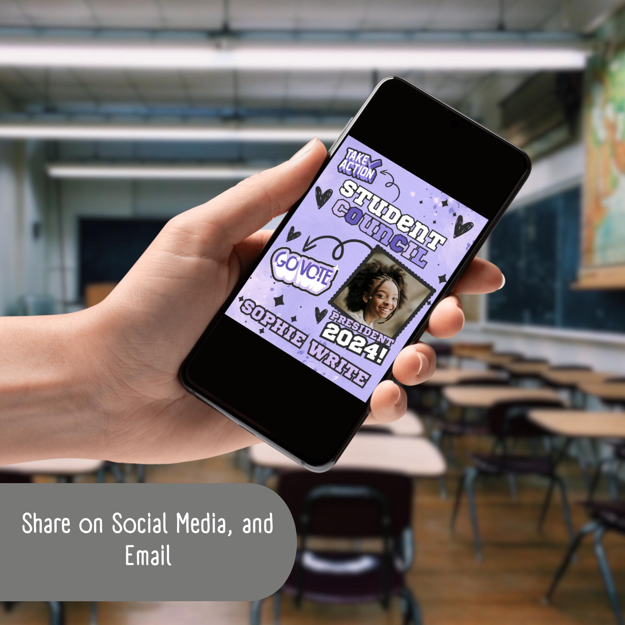 Student Council Campaign Flyer Templates: Editable Voting Poster ...