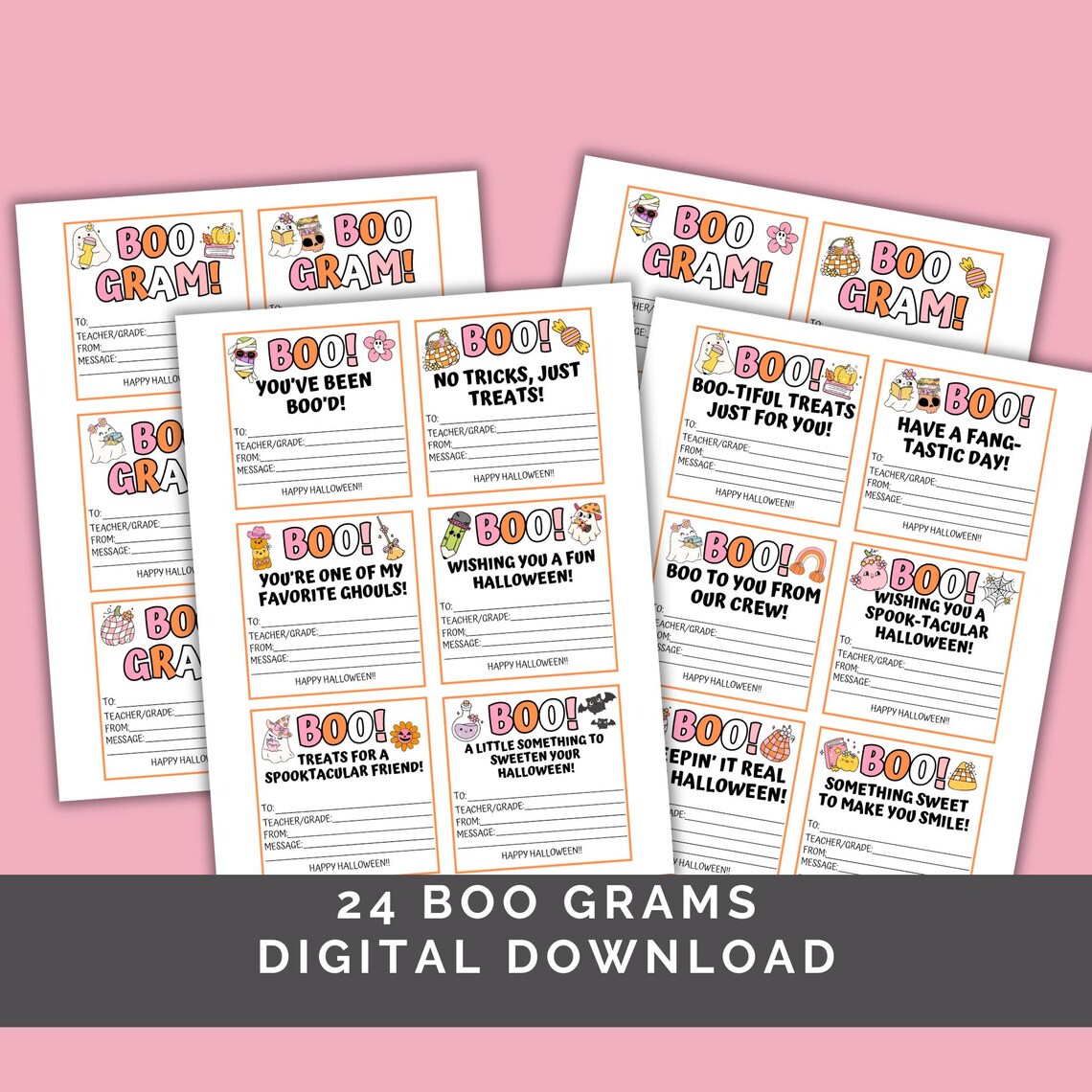 Halloween Boo Gram Tags: Spooktacular Treats (digital Download) - Etsy