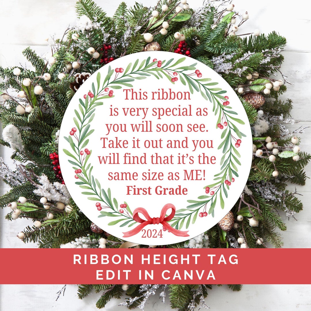 Editable Ribbon Tag,same Size as Me,ribbon Ornament, Height Ornament ...