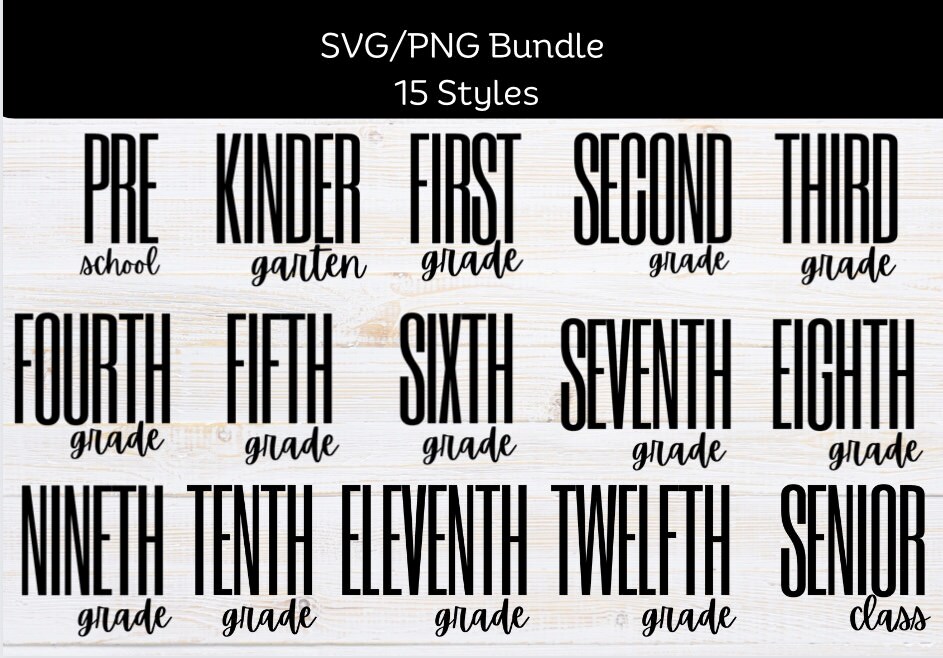 Back to School Svg Bundle All Grades SVG Kindergarten Svg - Etsy