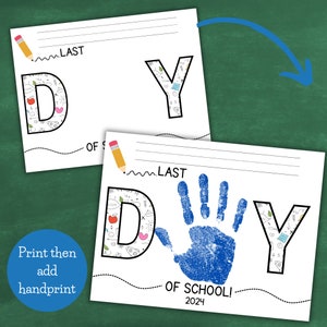First and Last Day Handprint Art: School Keepsake (digital Download) - Etsy