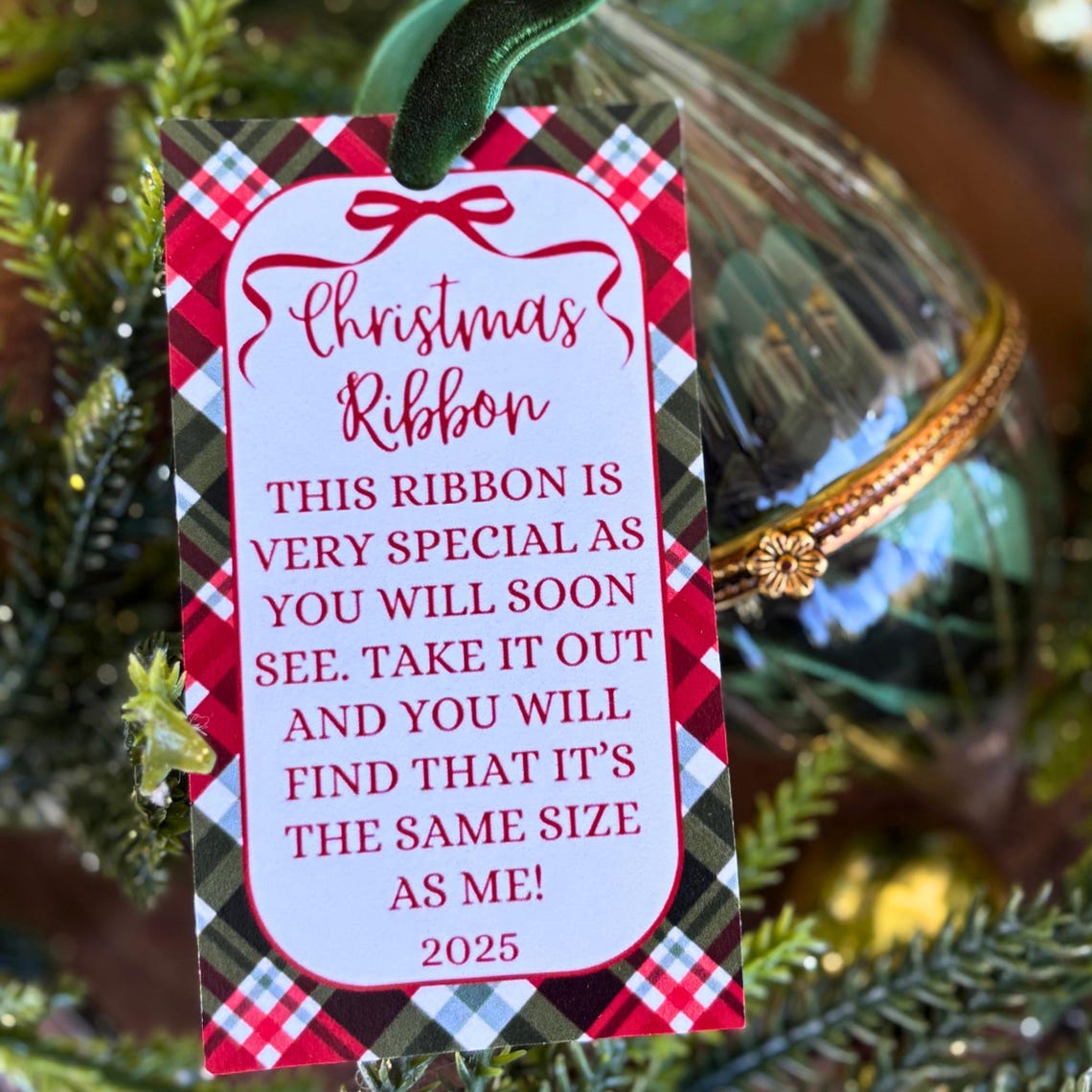 Height Keepsake Ornament Tag: Ribbon Growth Tracker (digital Download ...