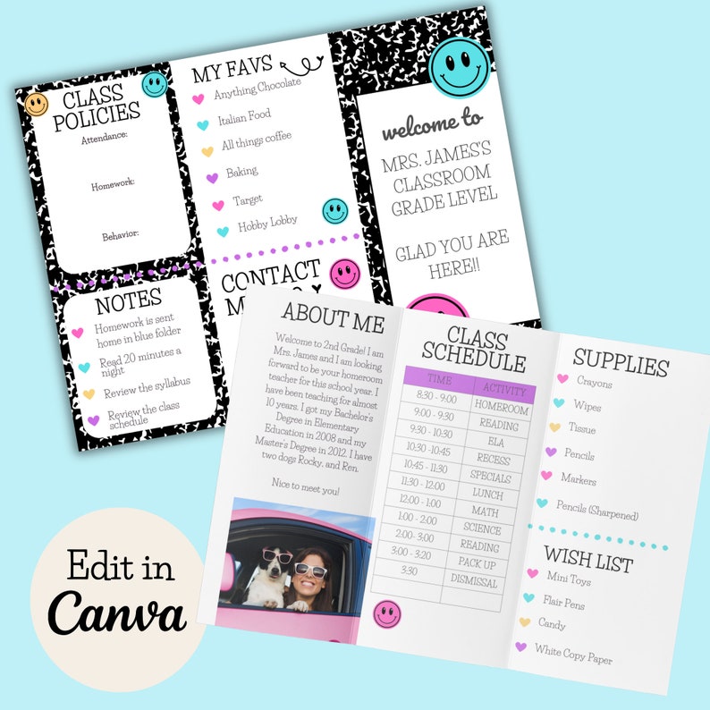 Meet the Teacher Brochure, Open House, Kindergarten, Open House ...