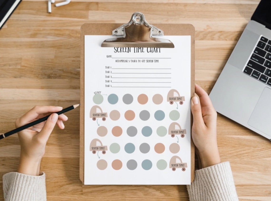 Screen Time Chart, Kids Reward Chart, Sticker Chart,printable, Chore ...