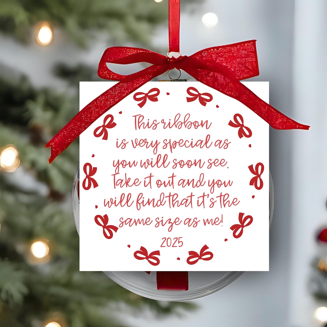 Ribbon Height Christmas Ornament Tag (digital Download) - Etsy