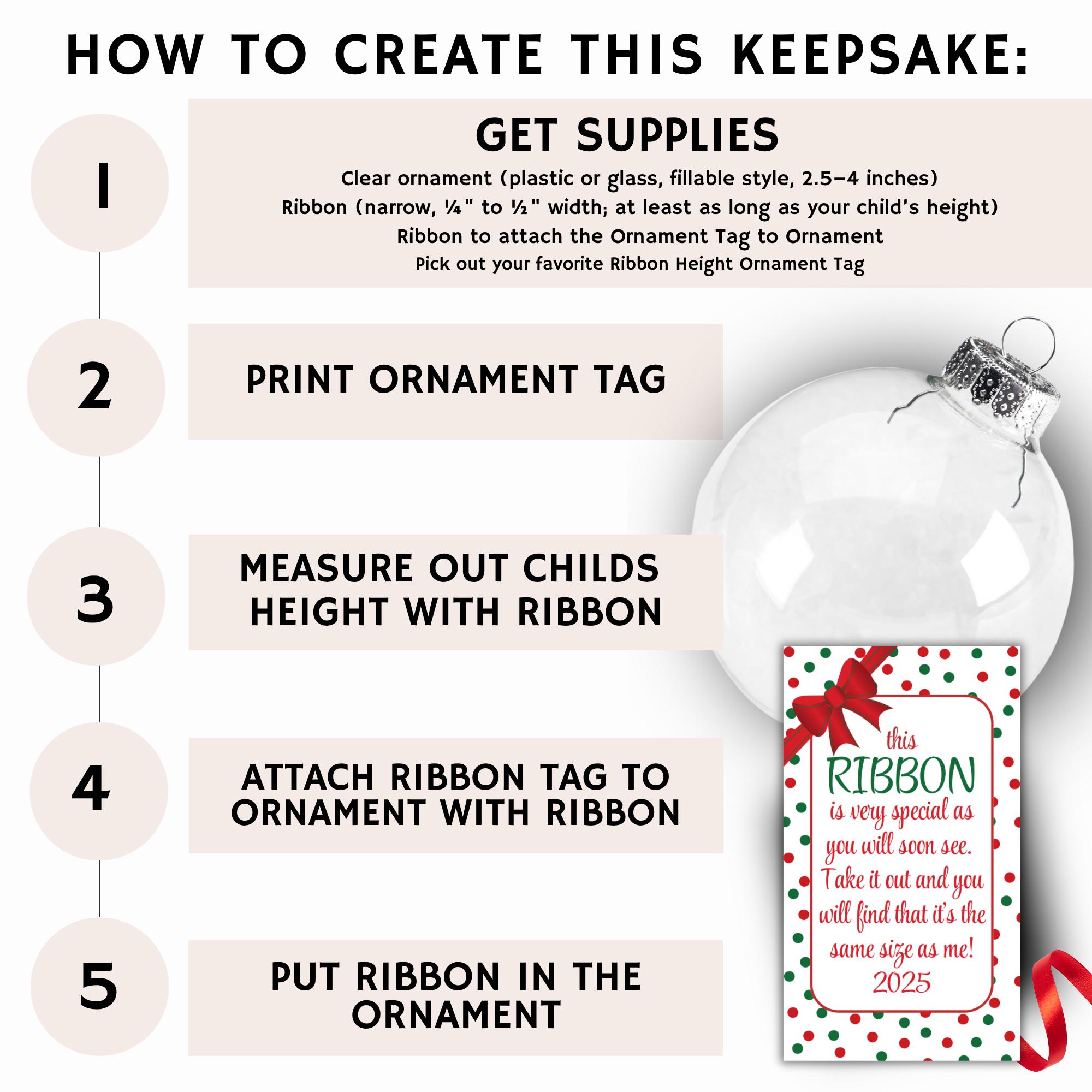 Height Keepsake Ornament Tag: Ribbon Growth Tracker - Etsy