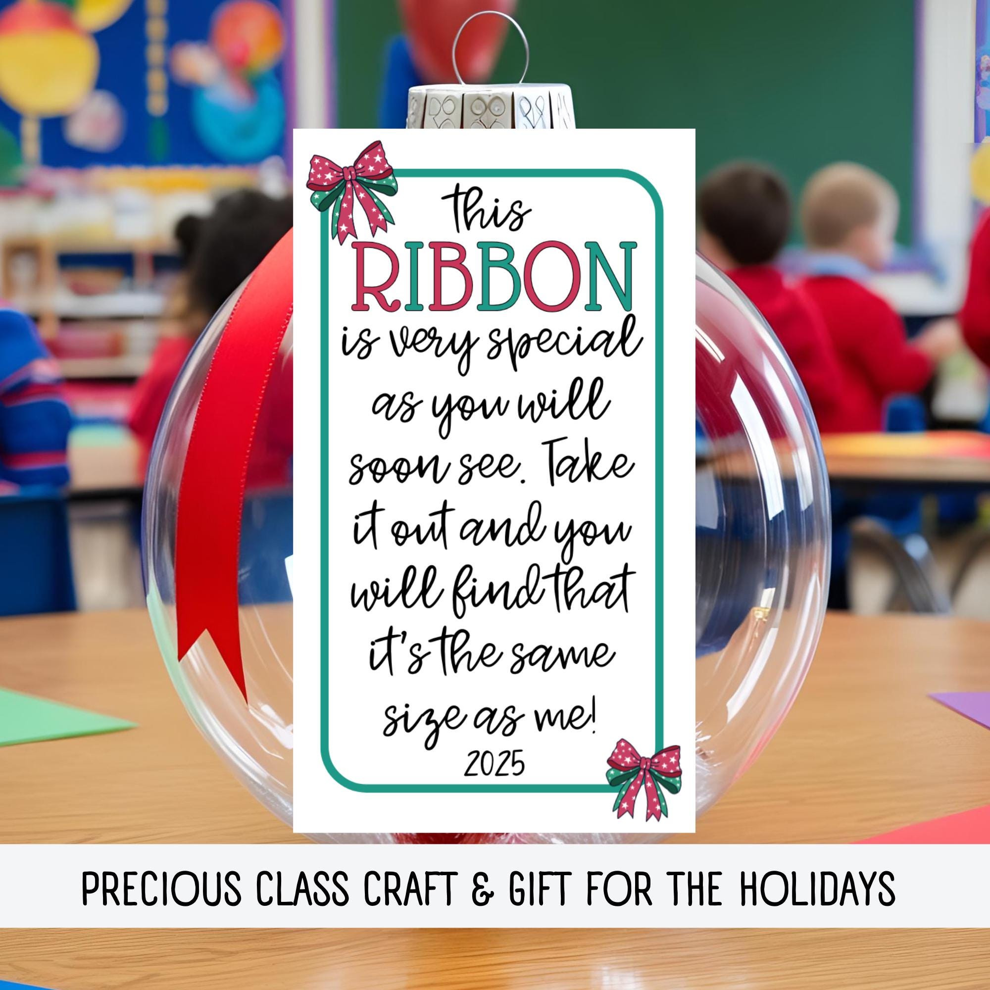 Printable Ribbon Height Ornament Tag: Keepsake Gift (digital Download ...