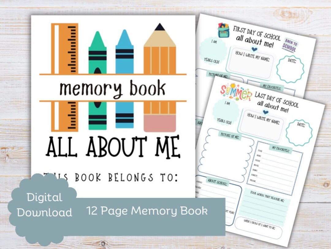 Memory Book, Grade School Keepsake, School Keepsake, Memory Book PDF ...