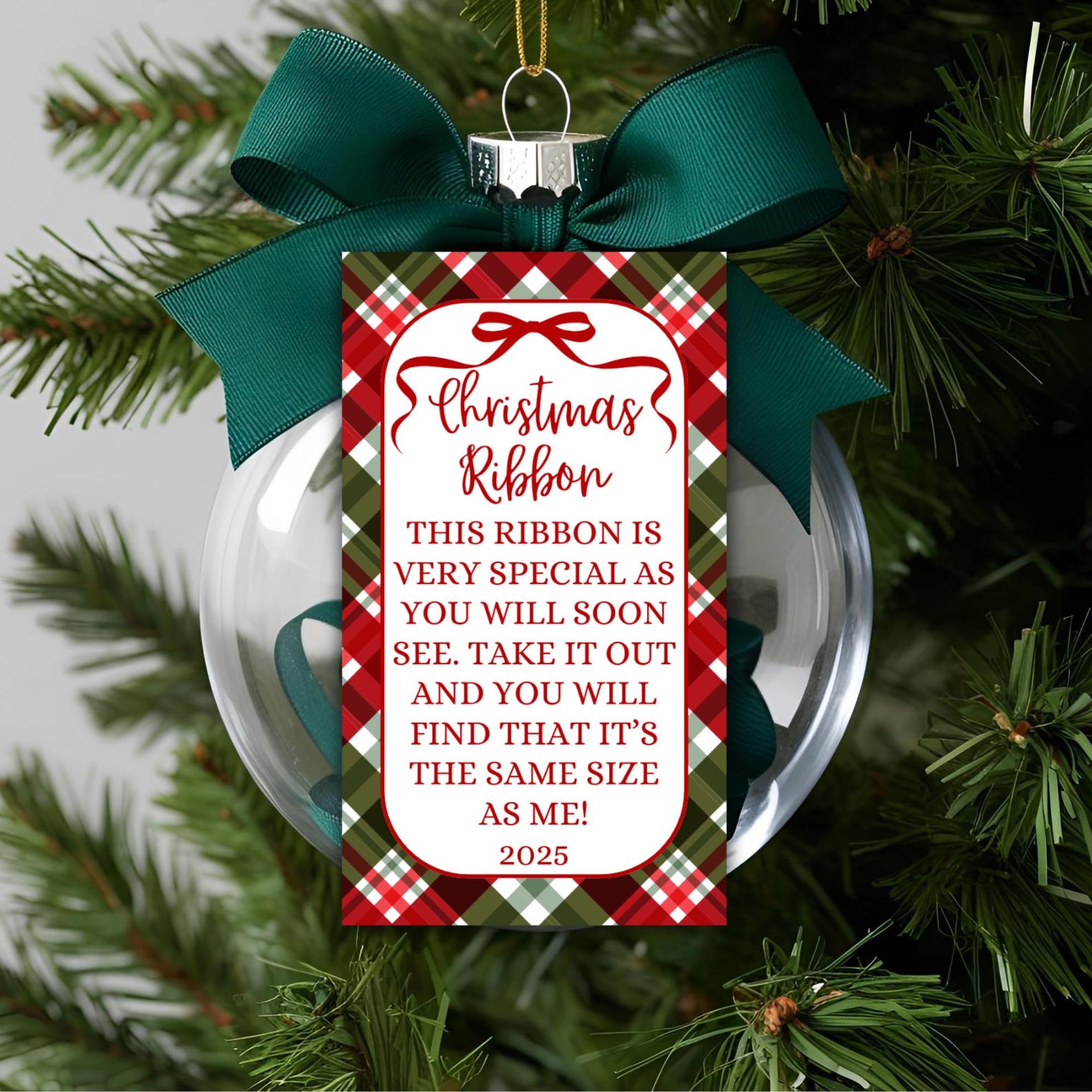 Height Keepsake Ornament Tag: Ribbon Growth Tracker (digital Download ...