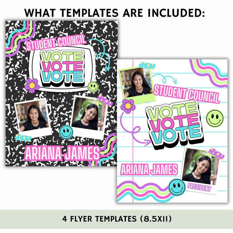 Student Council Voting Flyer Templates: Editable Campaign Poster (canva ...