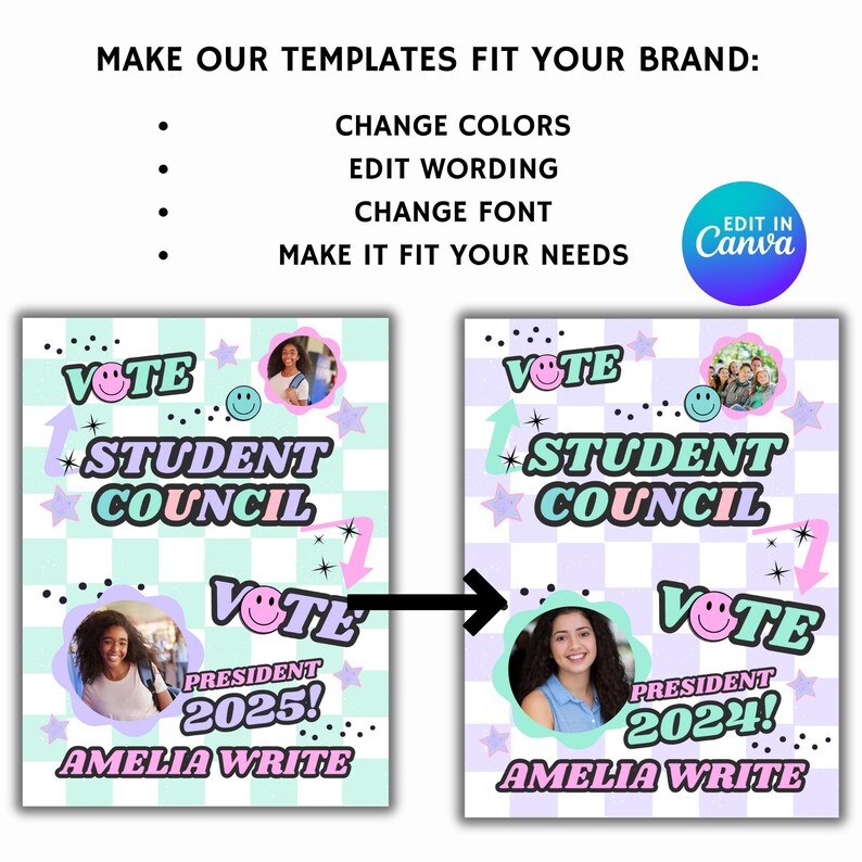 Editable Student Council Voting Flyer Templates (canva Download) - Etsy