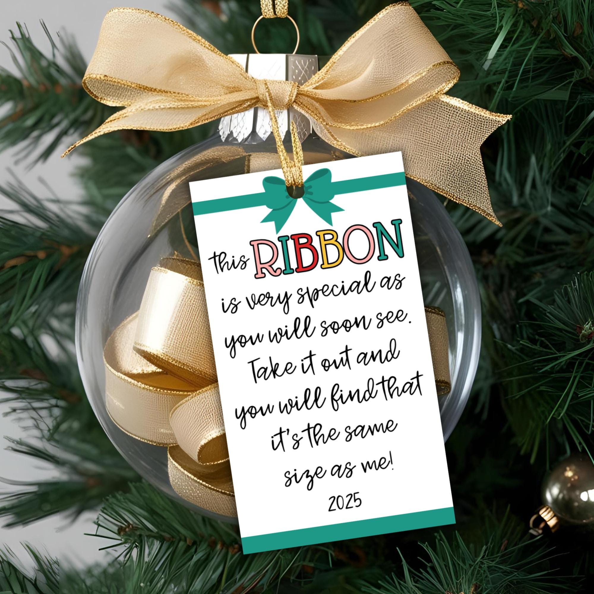 Height Ribbon Ornament Tag: Keepsake Christmas Decoration (digital ...