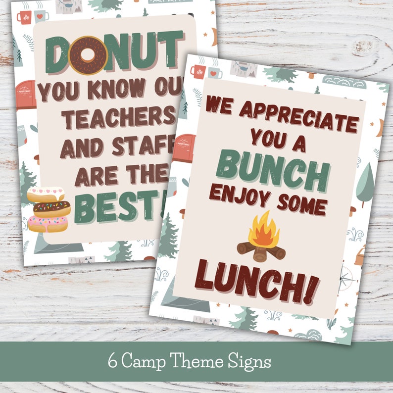 Camping Teachers Appreciation Week Bundle,teacher Appreciation Week ...