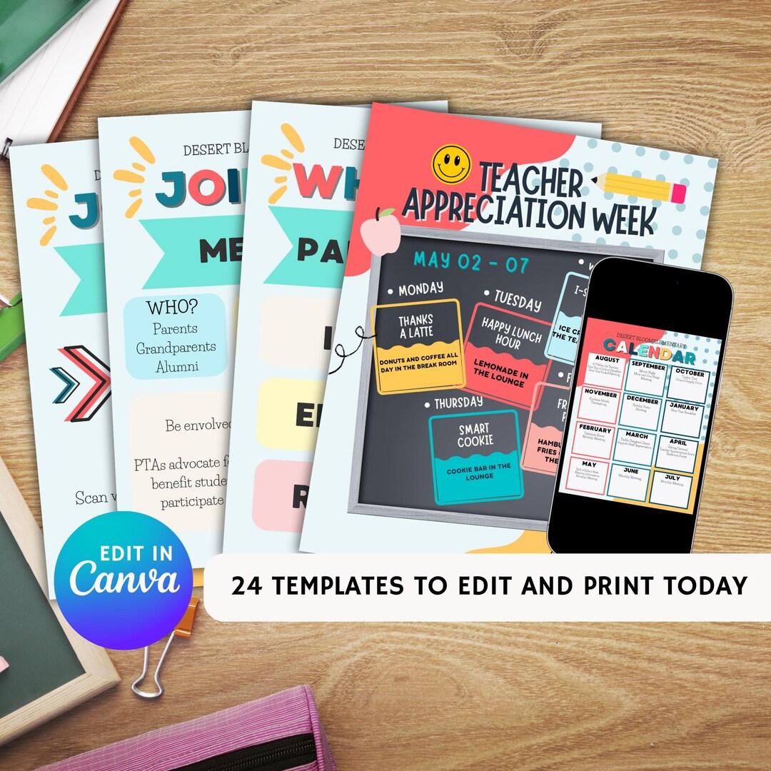 Editable PTO/PTA Flyer Templates Bundle: School Fundraiser, Events ...