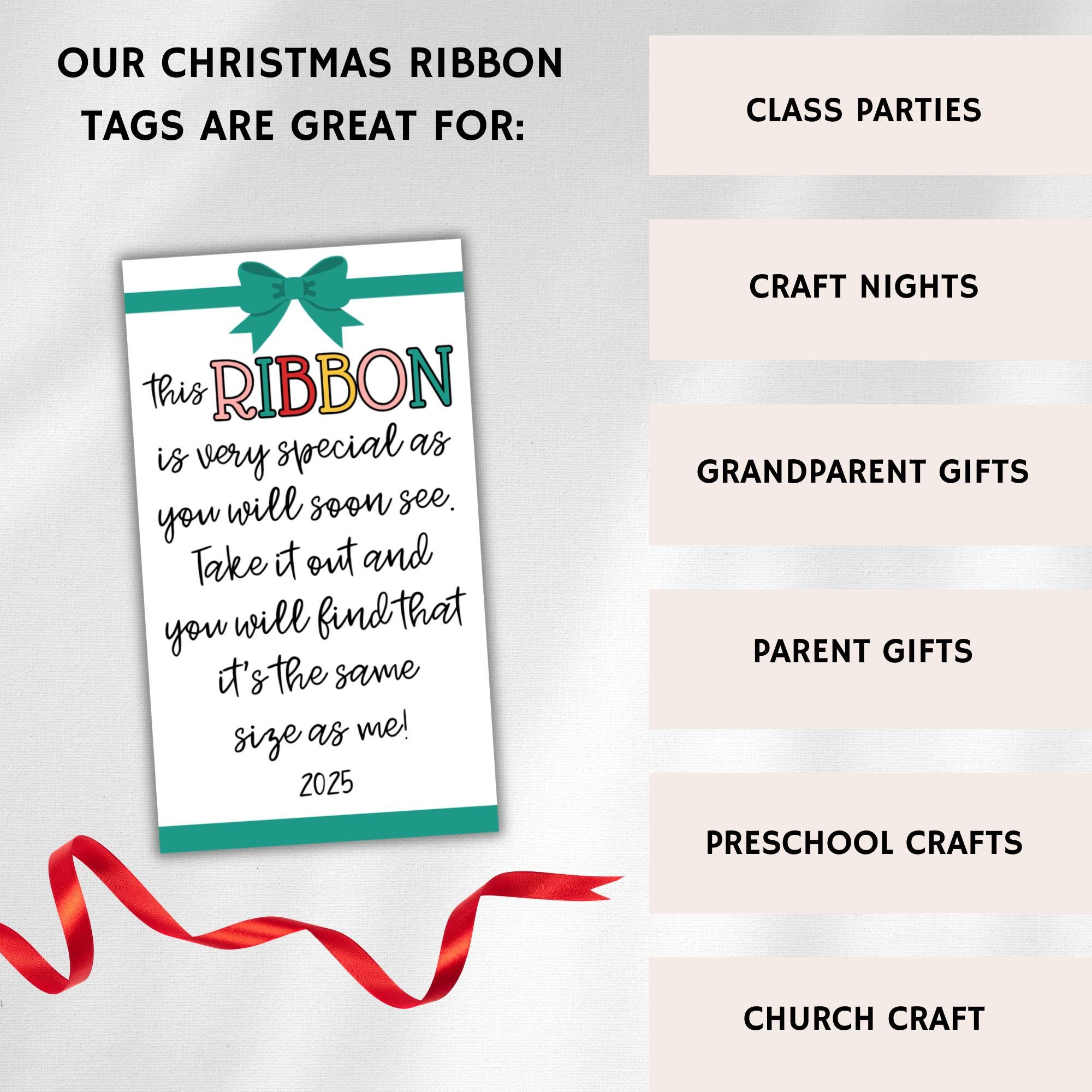 Height Ribbon Ornament Tag: Keepsake Christmas Decoration (digital ...