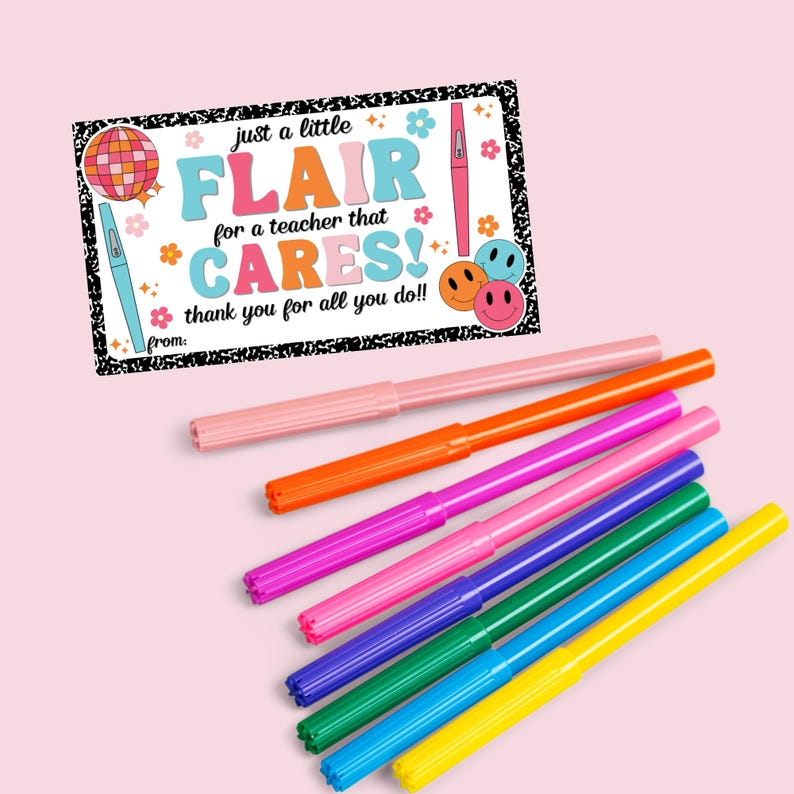 Retro Composition Teacher Gift Tag, Flair Pen (digital Download) - Etsy